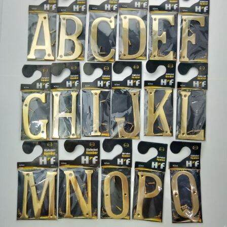 [ variasi ] Huruf A - Z | Huruf Kuningan Untuk Nomor Rumah | Lazada ...