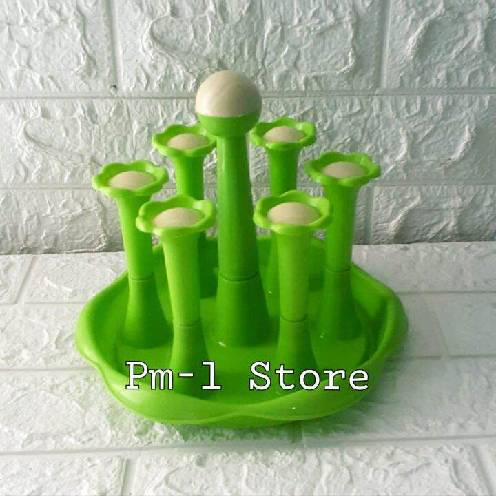 Tempat Gelas Plastik Isi 6 Gelas / Gelas Stand / Rak Gelas Plastik ...