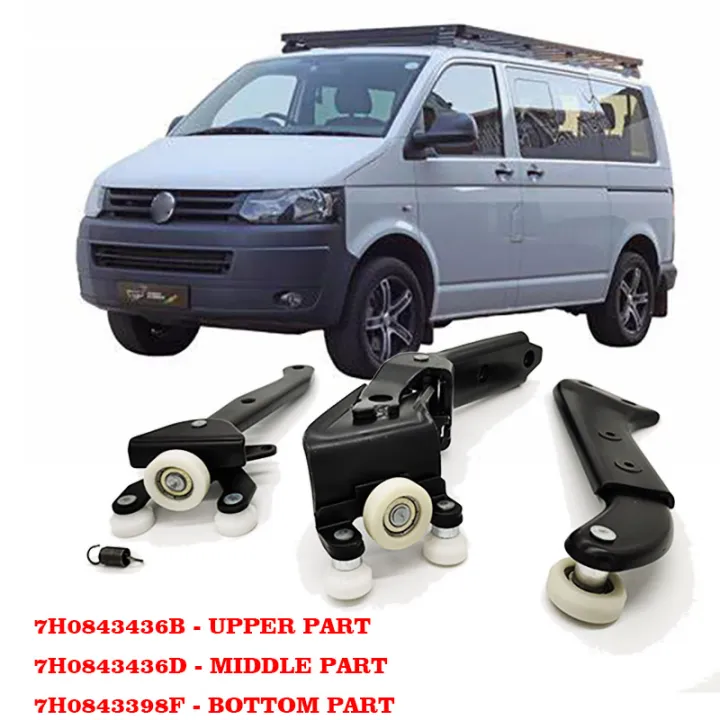 สำหรับ VW T5 TRANSPORTER ขวาประตูบานเลื่อนลูกกลิ้งแขนคู่มือเมาชุด7HB ...