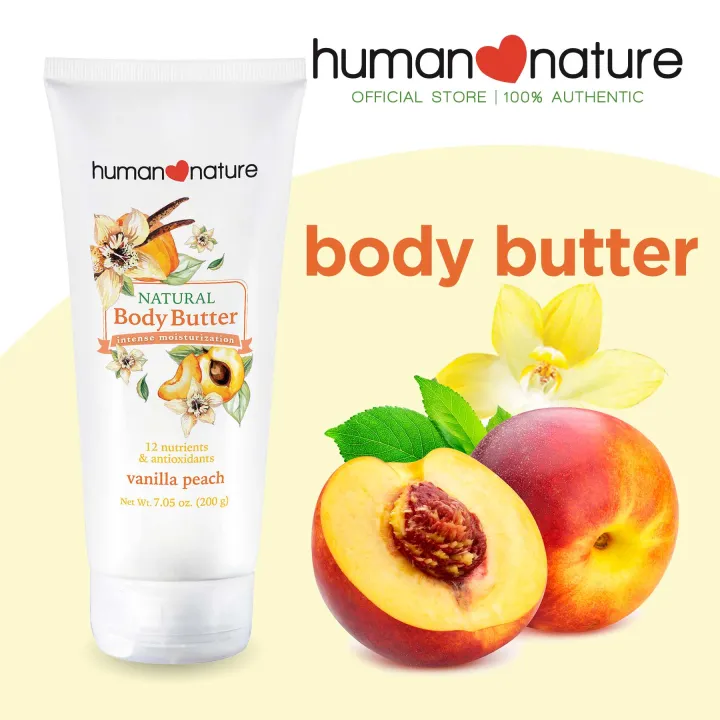 Human Nature Vanilla Peach Body Butter 200g Intensive Moisturizer with ...