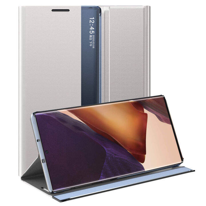 Galaxy Note 20 Ultra กรณี WindCase หนังพียูบางสมาร์ทดูหน้าต่างเคส ...