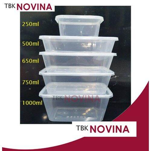 [PER 10 pcs ] Thinwall KOTAK food conner box tempat makan plastik kotak ...