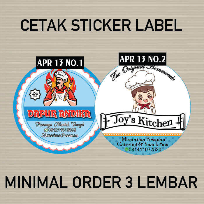 (APR 13) Isi 150Pcs/Lembar Cetak sticker chromo cutting bulat - sticker logo sendiri - logo ...