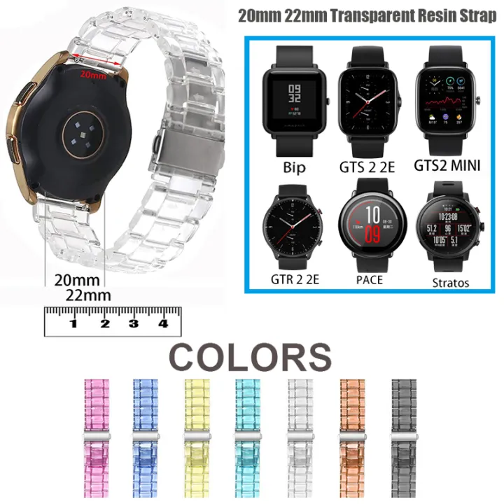 20mm 22mm Transparent New Lightweight Resin Strap for Huami Amazfit Bip ...