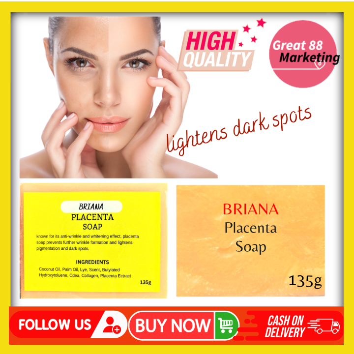 BRIANA Placenta Soap | 135g | Coconut Oil | Palm Oil | Scent | Cdea ...