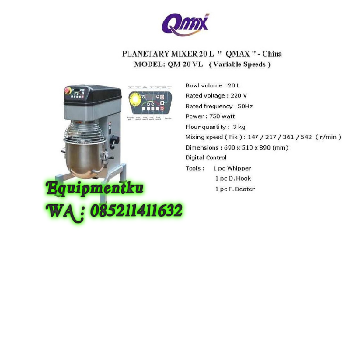 QMAX PLANETARY MIXER 20 LITER Type QM 20LV | Lazada Indonesia
