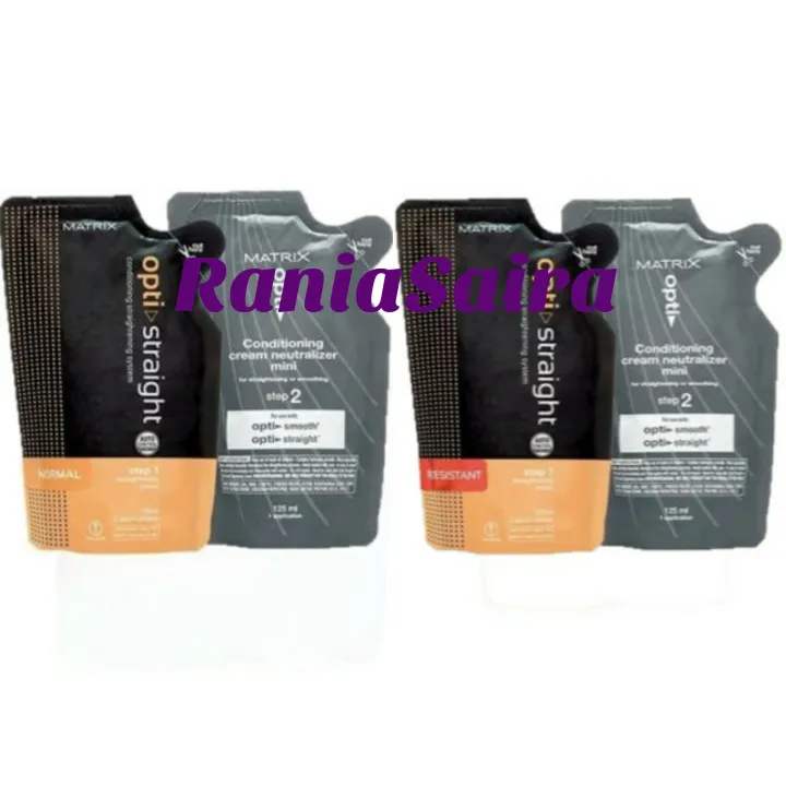 MATRIX Optistraight / Opti Straight 125ml x2 STEP Obat Pelurus Rambut ...