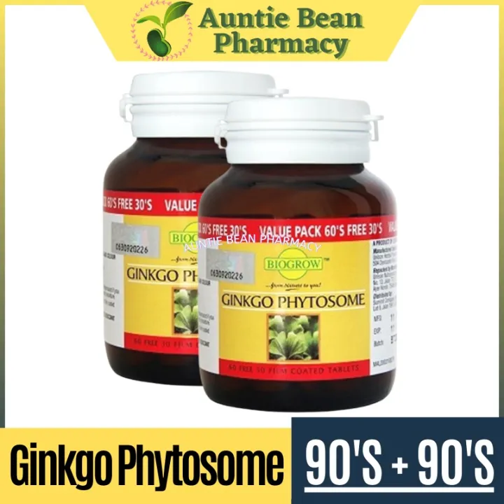 Biogrow Ginkgo Phytosome 90 Tablets x 2 Bottle | Lazada
