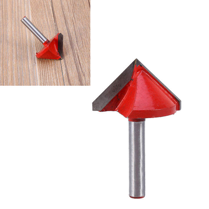 V Shape Knife Shank Router Bit 1/4 Double-edged 3D V Shape Notch ...