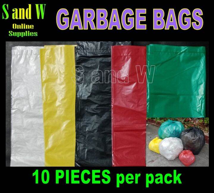 Garbage Bags, Trash Bags, 10 Pieces, Assorted Size and Color (color ...