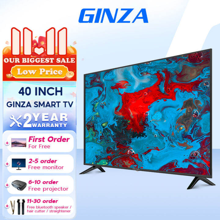 GINZA Smart TV 40 Inch TV Flat Screen Smart TV Android TV Flat Screen TV | Lazada PH