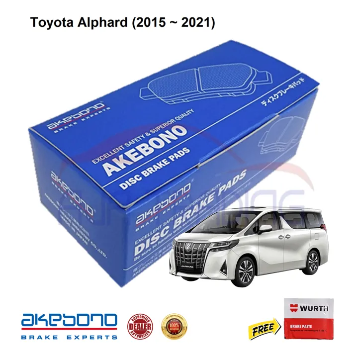 Genuine Akebono Rear Brake Pads for Toyota Alphard (2015 ~ 2021) with ...