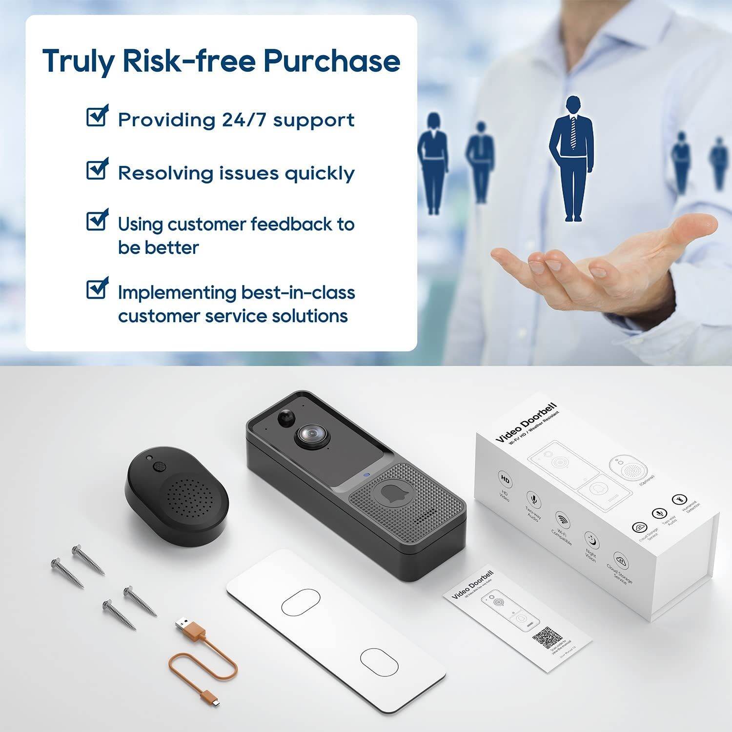 Aiwit Smart Life Smart Video Doorbell Outdoor Wireless Door Bell WiFi ...