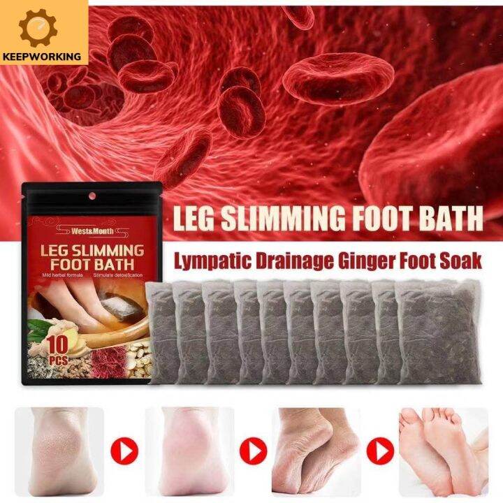 Keep Working 10PCS 10pcs Lymphatic Drainage Ginger Foot Soak Foot Bath ...