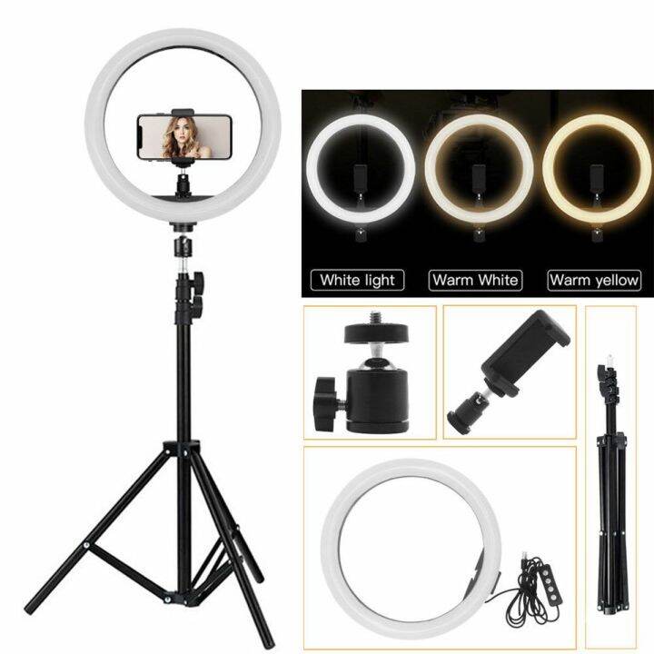 [ PAKET KOMPLIT ] CXB-260 Satu Set Ring Light Besar 26cm Dan Tripod 210cm Dengan Phone Holder ...
