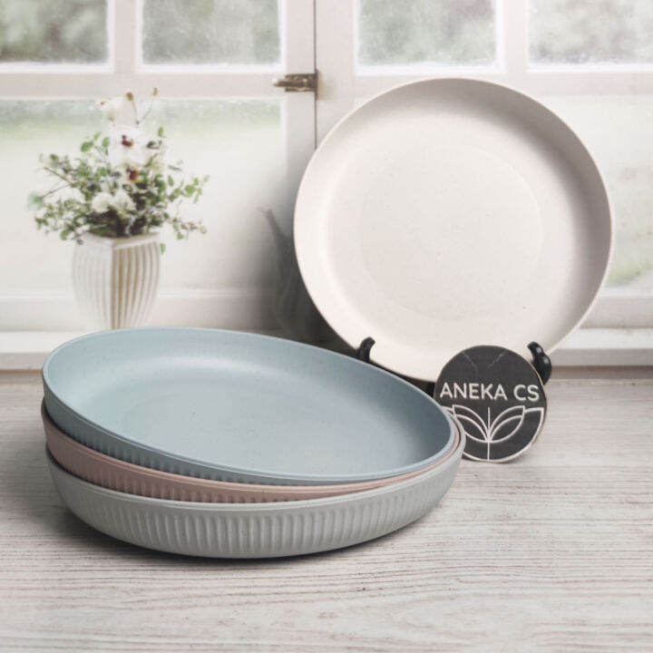 Piring Makan Plastik 22 cm Jerami Gandum Wheat Straw - TW001 | Lazada ...