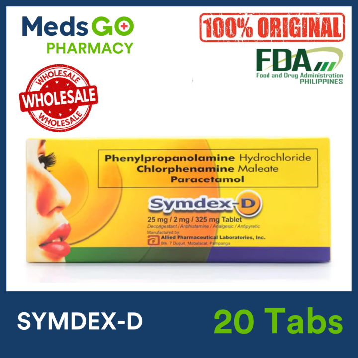 SYMDEX-D 20 Tablets - Paracetamol / Phenylpropanolamine/ Chlorphenamine ...