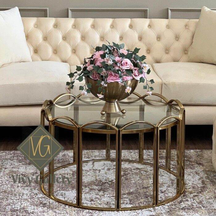 Meja Tamu Stainless Round / Bundar Minimalis - Coffee Table | Lazada ...