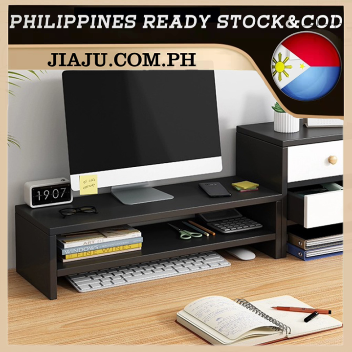 Computer Monitor Holder 1/2 Layer Desktop Screen Increased Rack Wooden ...