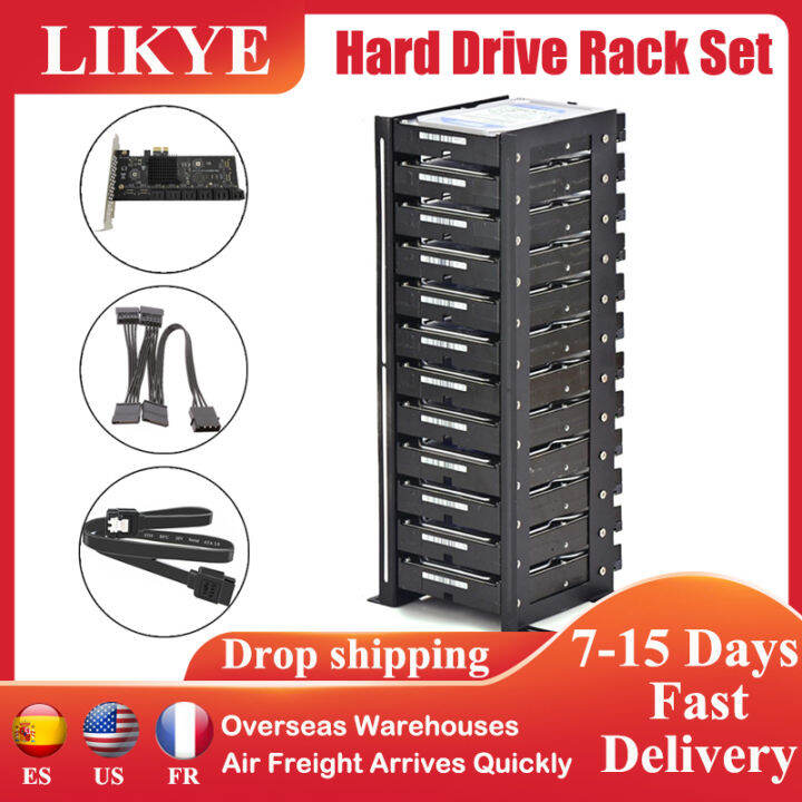 202112 Layer Hard Drive Rack Bracket 3.5 Inch External Hard Disk Box ...