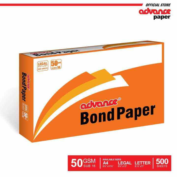 Advance Bond Paper sub 16/50gsm | Lazada PH