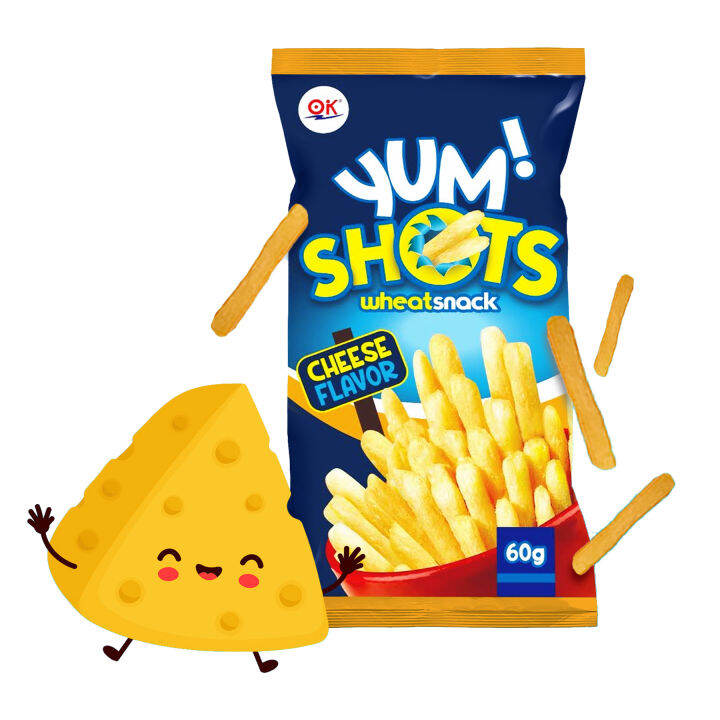 OK Yum Shots Cheese Flavor Snack 60g | Lazada PH