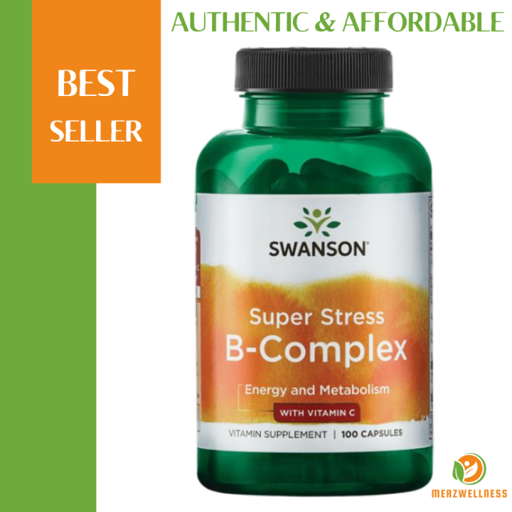 Swanson Premium- Super Stress B-Complex with Vitamin C 100 caps Expiry ...