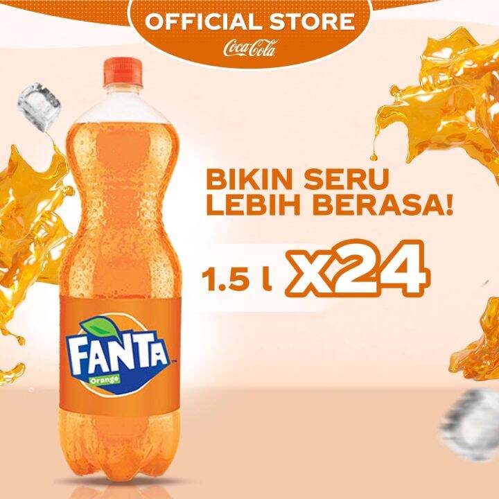 Fanta Rasa Orange Jeruk Minuman Soda - Botol 1.5L x 24pcs | Lazada ...