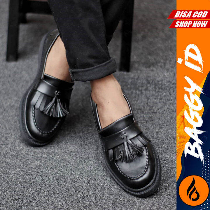 Sepatu Pantofel Docmart Loafers Casual Formal Hitam Pria | Lazada Indonesia