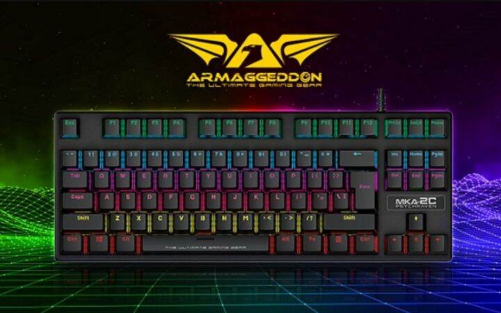 Armaggeddon MKA-2C Psychraven 87 keycaps individually lit RGB backlight ...