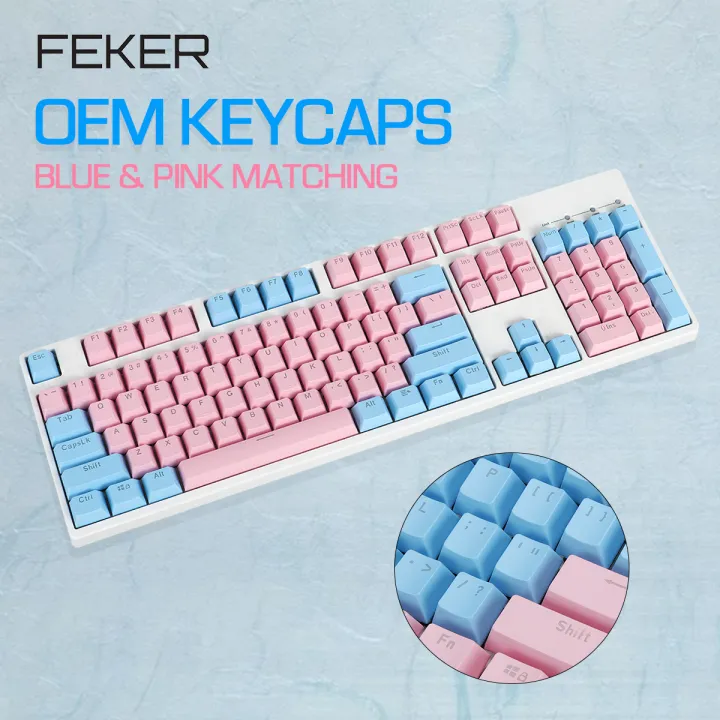 Feker 111 Backlit โปร่งใส OEM ความสูง ABS Keycaps ชุด Ergonomic บันได ...