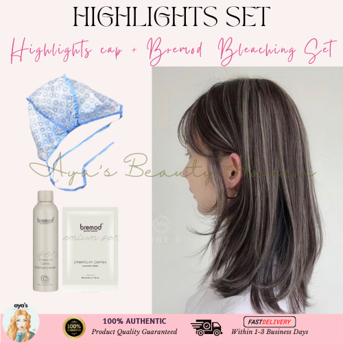 SET Hair Highlights Bremod Premium Bleach with Highlights cap and hook ...