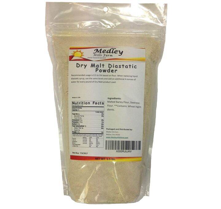 Dry Malt Powder Diastatic 1.5 lbs by Medley Hills Farm , Made in the ...