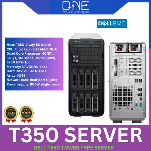 PowerEdge T350 Tower Type Server | Intel Xeon E-2374G Processor | 32GB ...