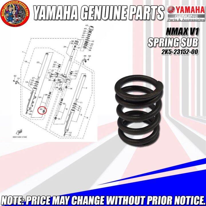NMAX V1 / V2 SPRING SUB (YGP) (Genuine: 2K5-23152-00) | Lazada PH