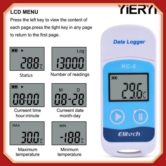 Digital U Disk Temperature Data Logger - High Accuracy C/F USB Temp ...