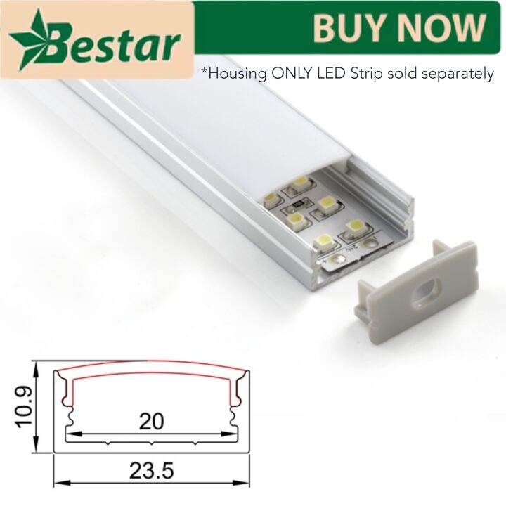 LED ALUMINUM PROFILE CHANEL SLIM BESTAR (095) 1 METER X2 PCS. WPC CWC ...