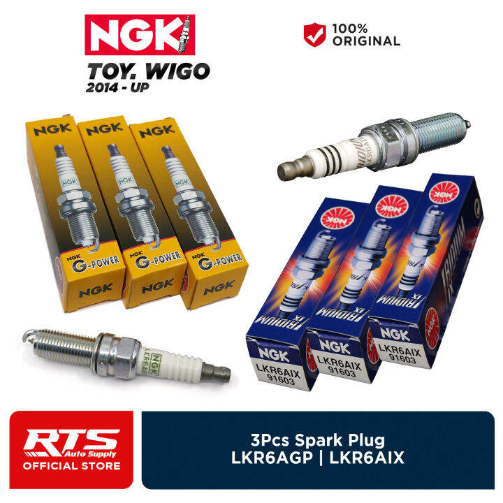 NGK Spark Plug 3Pcs for Toyota Wigo 2014 -UP Platinum LKR6AGP / Iridium IX LKR6AIX | Lazada PH