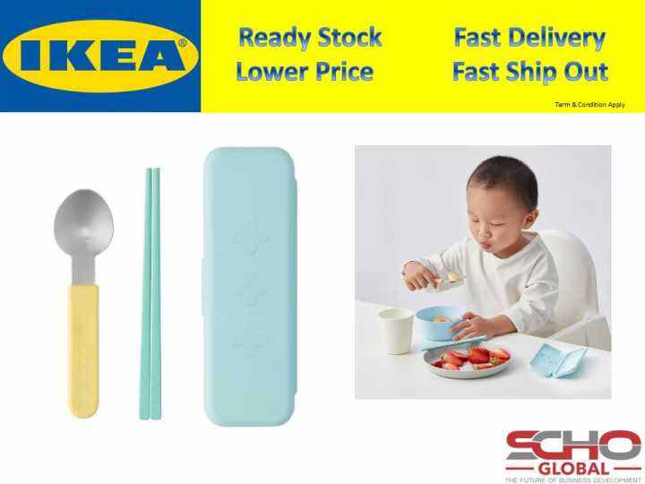 IKEA-SMASKA Chopsticks and spoon set with case | Lazada