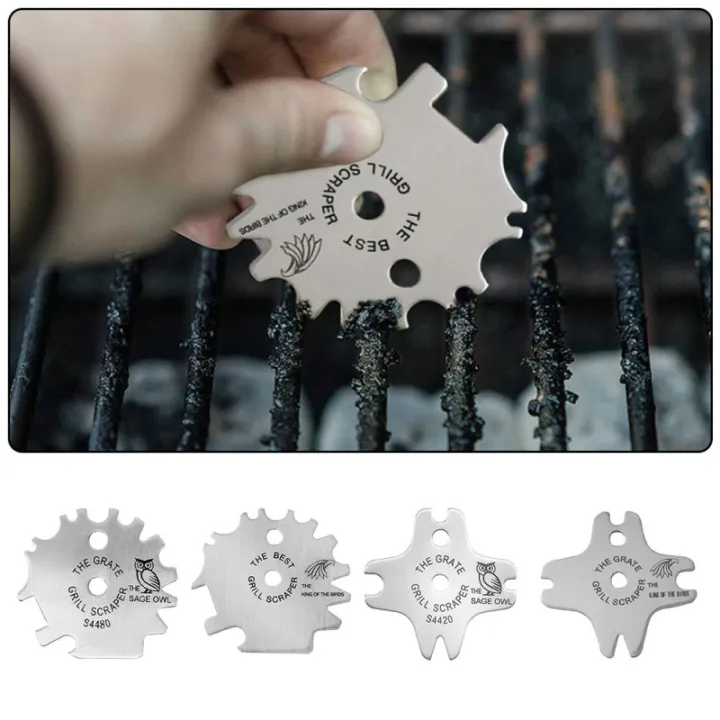 Portable Metal BBQ Grills Grate Cleaner Cleaning Barbecue Scraper ...
