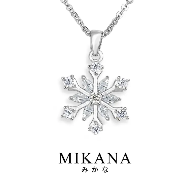 Mikana Princess Frozen Elsa Snowflake 14k White Gold Plated Pendant ...