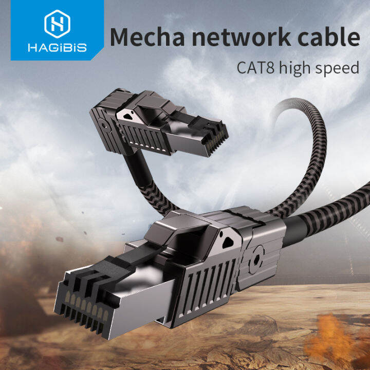 Hagibis Cat8 Ethernet Cable Super Speed Rj45 Network Cable 40gbps Patch Cord Cat 8 S Ftp Cat 8