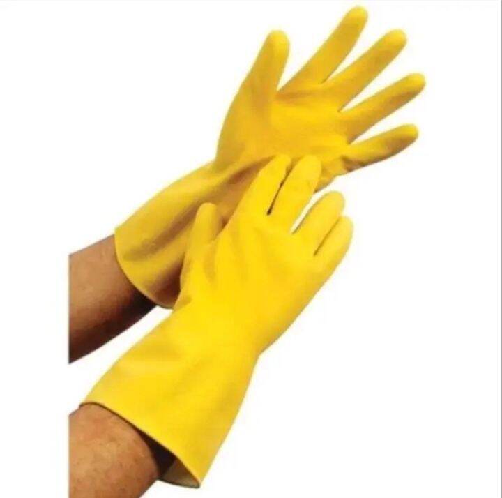 kitchen/laundry Rubber gloves yellow heavy duty | Lazada PH