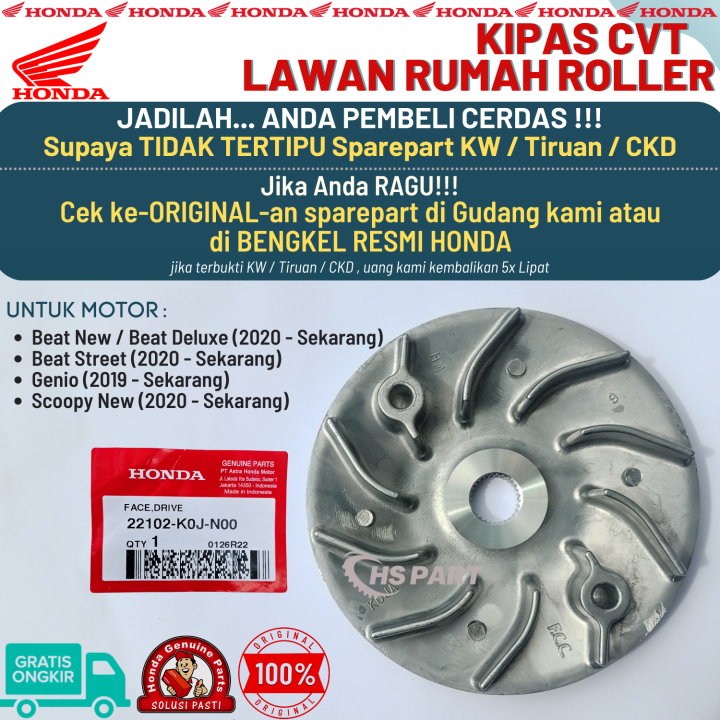 Kipas CVT Rumah Roller Beat Deluxe Beat Street K0J Genio Scoopy esp 2020 2021 2022 2023 Original ...