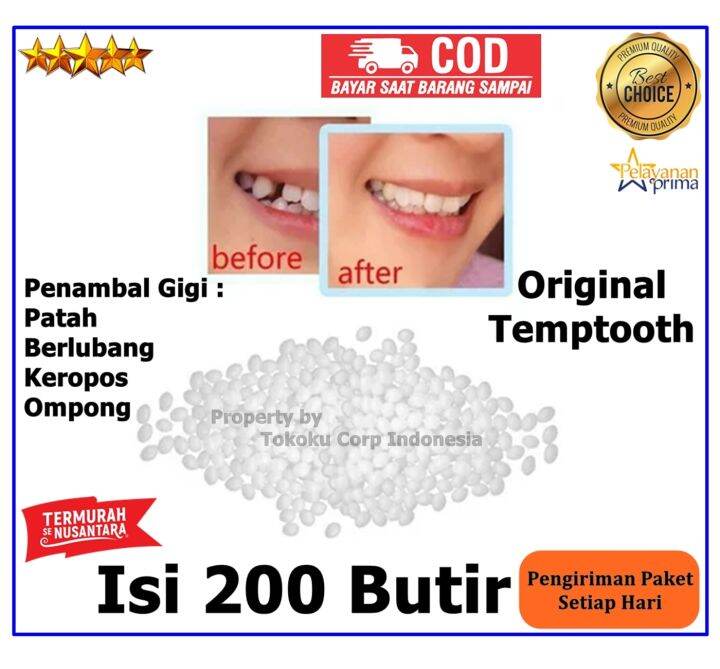 Lem Gigi Palsu Temptooth Penambal Gigi Isi 200 Butir | Lazada Indonesia