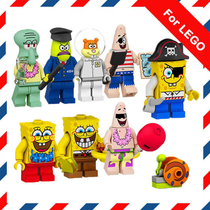 SpongeBob Minifigures Patrick Squidward Squirrel Building Block Toys ...
