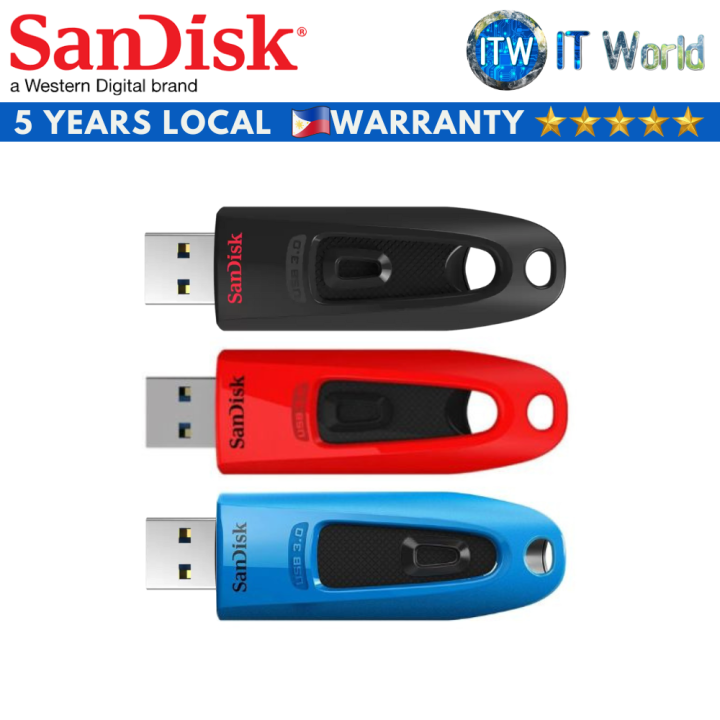 SanDisk 64GB Ultra USB 3.0 Flash Drive (Black | Red | Blue) | Lazada PH