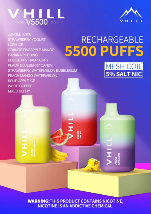 VHILL V5500 PUFFS RECHARGEABLE PODS 5% Saltnic Mesh Coil | Lazada PH