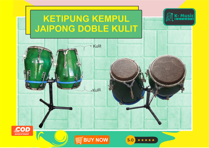 Kempul kendang jaipong dobel kulit atas bawah ring V5 stand kolong ...