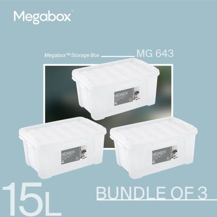 Megabox MG 643 15L Storage Box (Bundle of 3) | Lazada PH